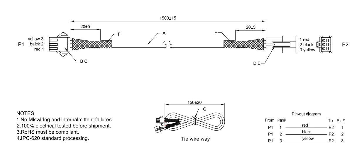 Factory Supply Smp Connector Cable Assembly for Printer Machine Black ...