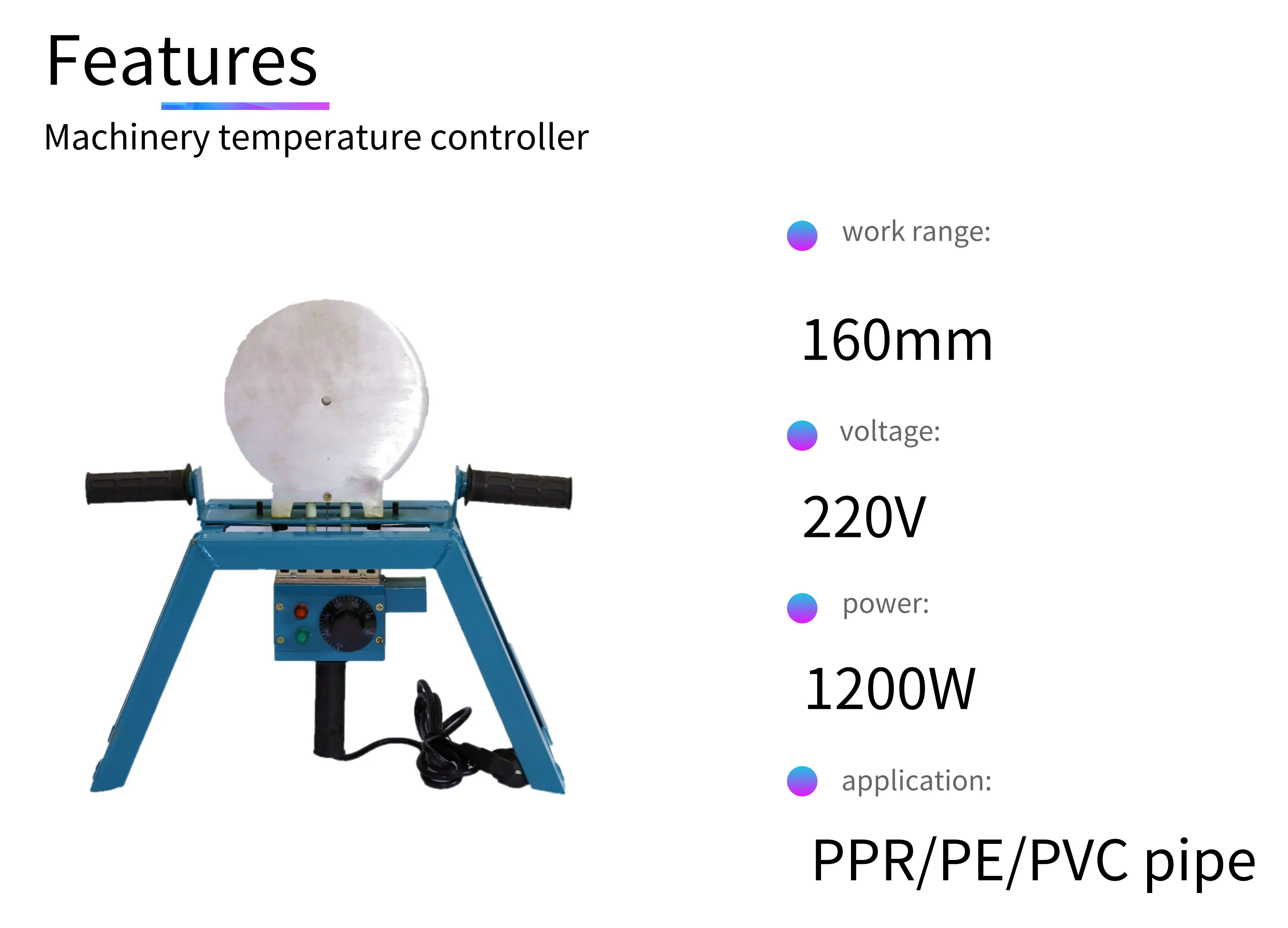 Ppr Pipe Fusion Heating Welding Machine For 160mm Plastic Pipe And ...