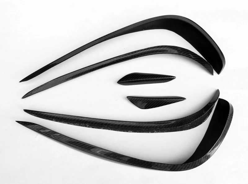 For Mercedes Benz E-class W212 14-16 Front Bumper Canards Glossy Carbon ...