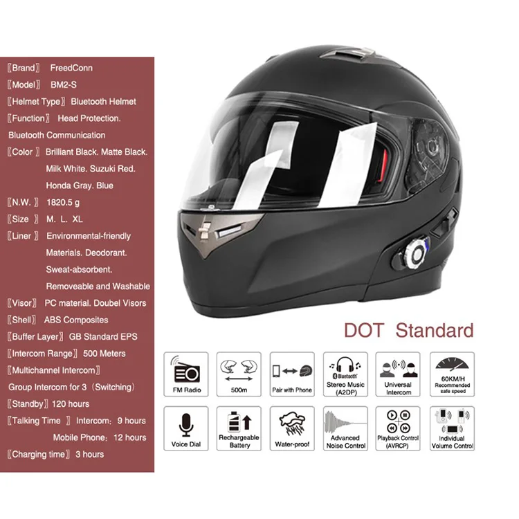 Hot Selling Smart Bluetooth Helmet Full Face Motorcycle - Buy Bluetooth ...