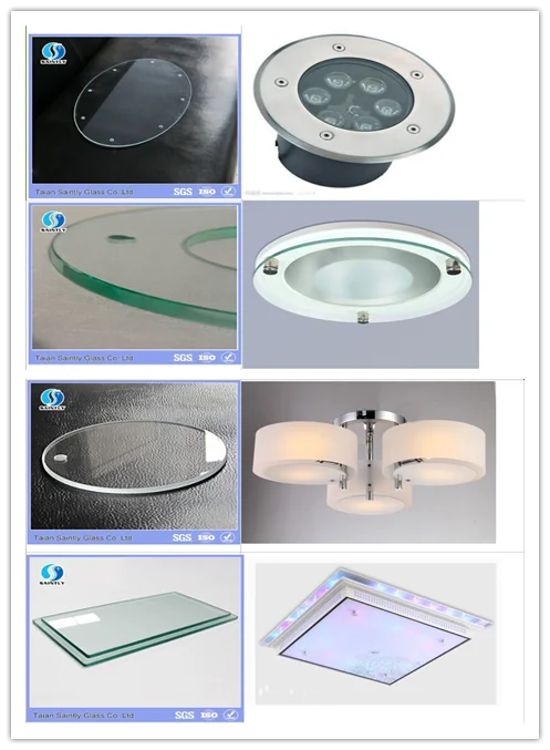 Tempered Flat Glass LED Light Cover - Step Edge Design