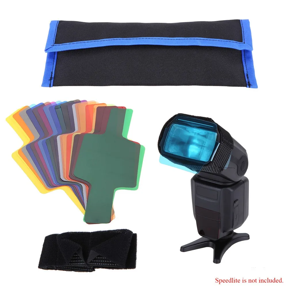 20 Color Flash/speedlite/speedlight Color Gels Filter 20pc W/ Gels ...