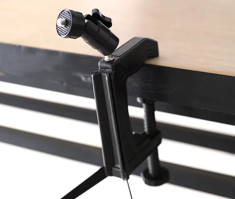 Portable Swiveling C-Clamp Mini Stand Ball Tripod for DSLR