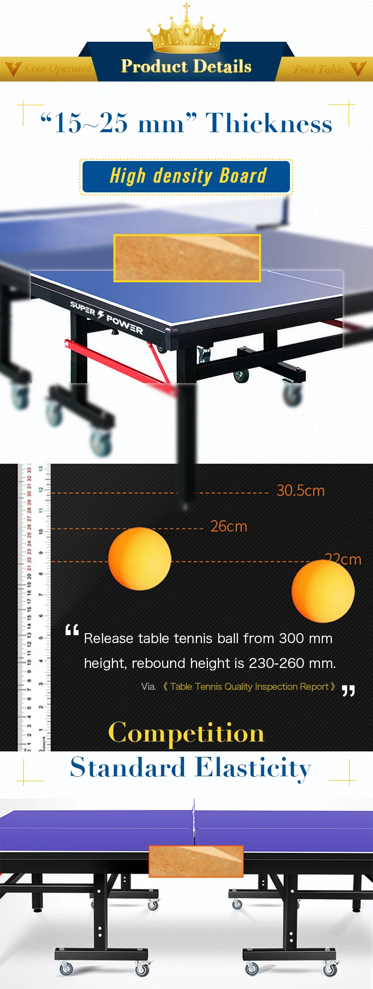 Chaoli 2019 Special Design Double Fish Ping Pong Table Tennis For Sale ...
