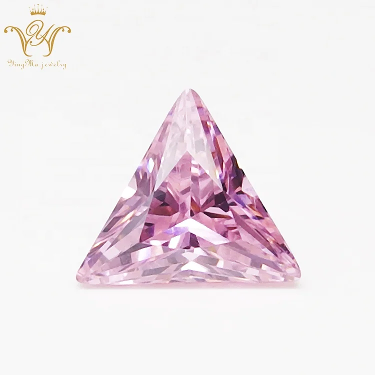Pink Cubic Zirconia Stone Triangle Shape Artificial Gemstone - Buy ...