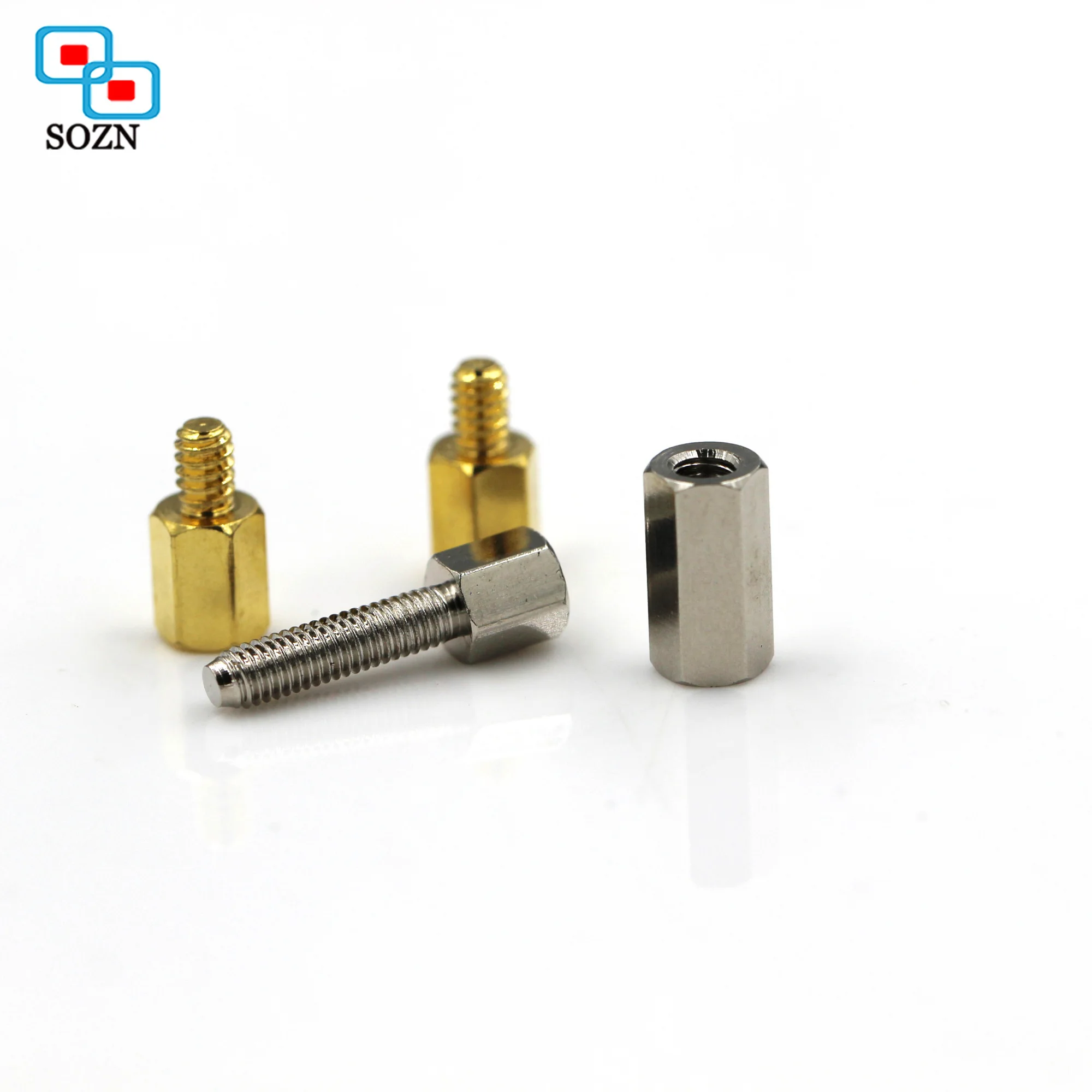 Custom M2 Threaded Brass Aisi 304 Hex Body Male Female Standoff Spacer ...