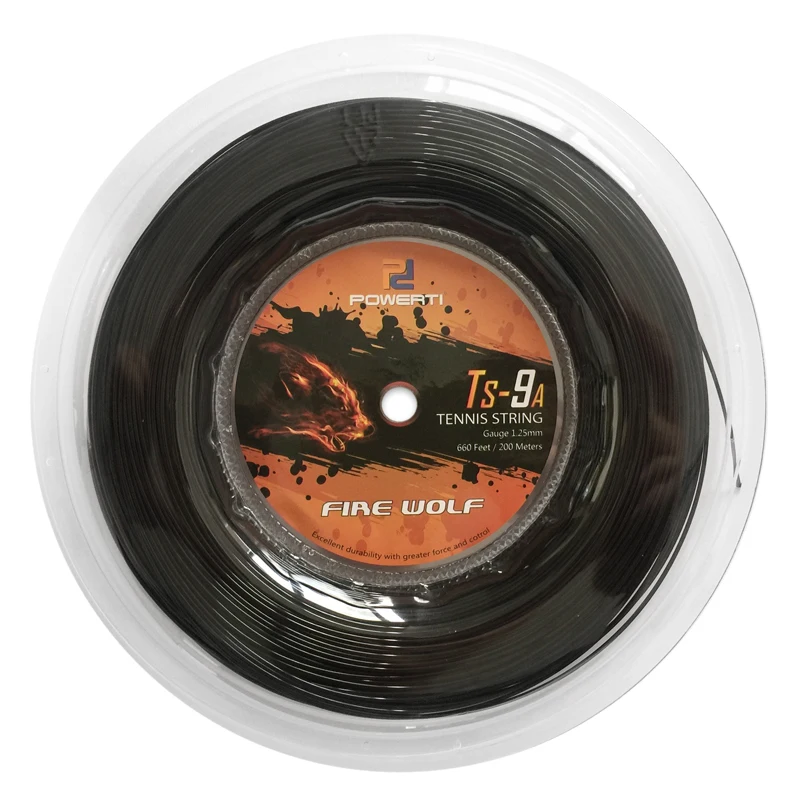 Powerti High Elasticity 200m Reel Poly Tennis String 1.25mm Black ...