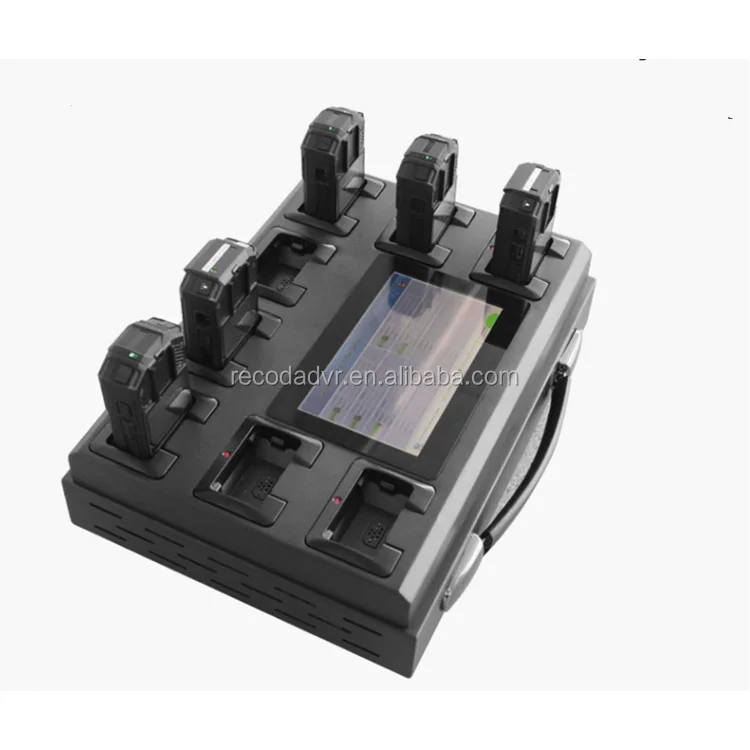 8-port Indoor Docking Station for Body Cameras - H.265 Video Compression