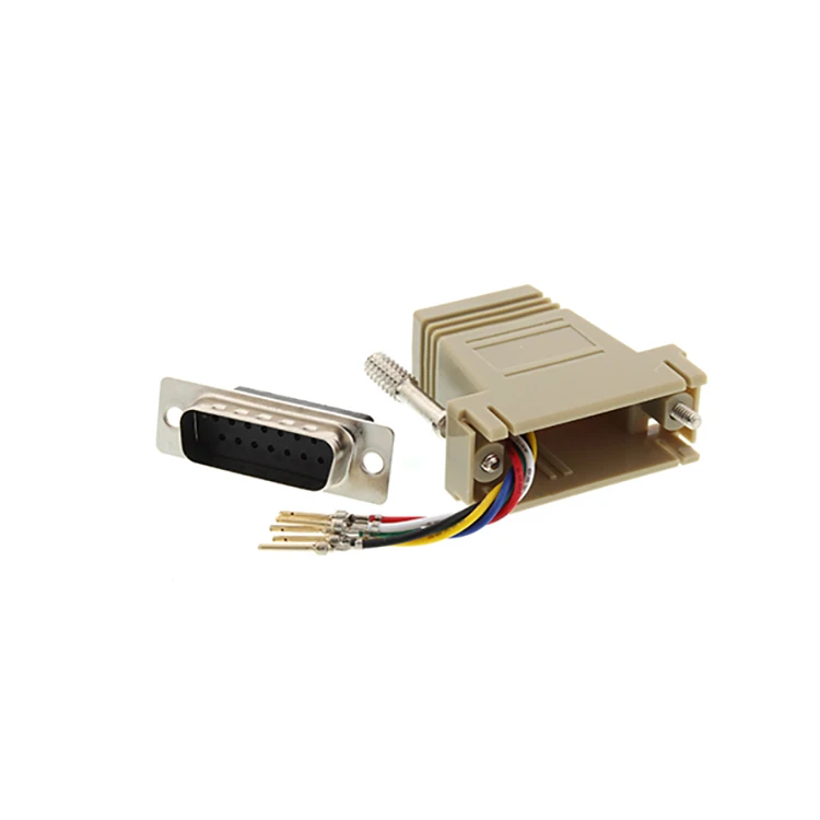 RJ12 to DB25 Male Adapter - D-Sub 15 Pin Serial Converter