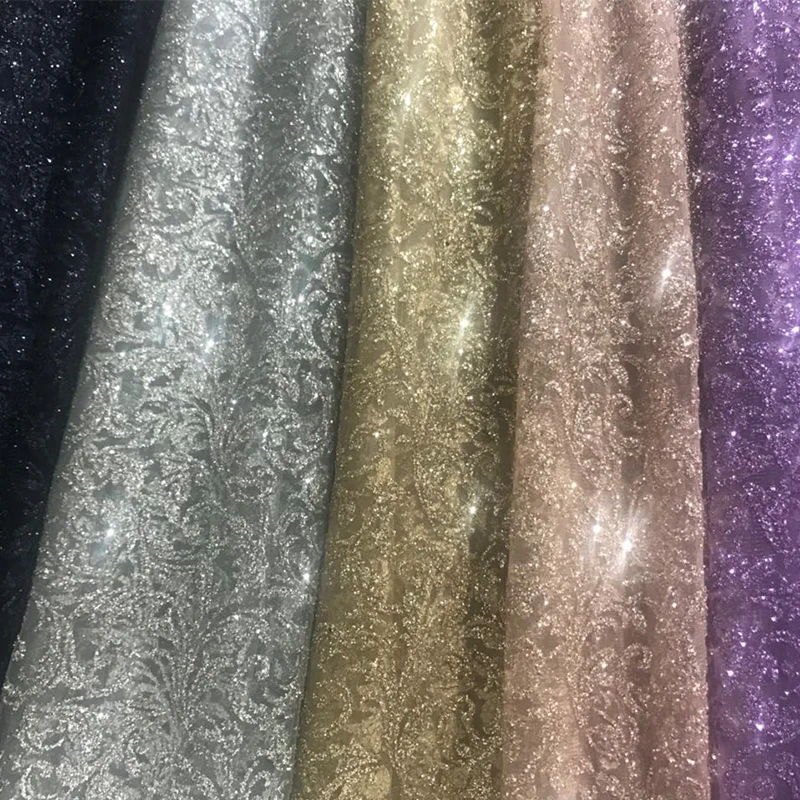 Glitter Sparkle Lace Fabric With Sequins For Bridal Dress Or Evening ...