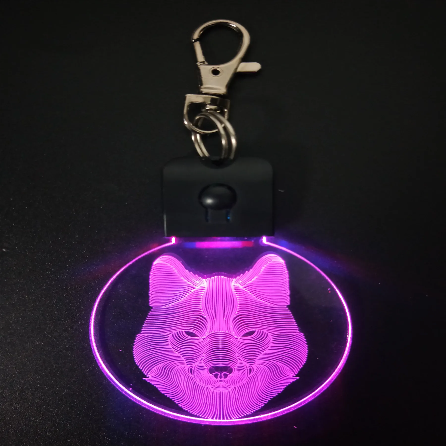 Promotion Items Custom Wolf Pattern Design Crystal Keyring Acrylic 7 ...