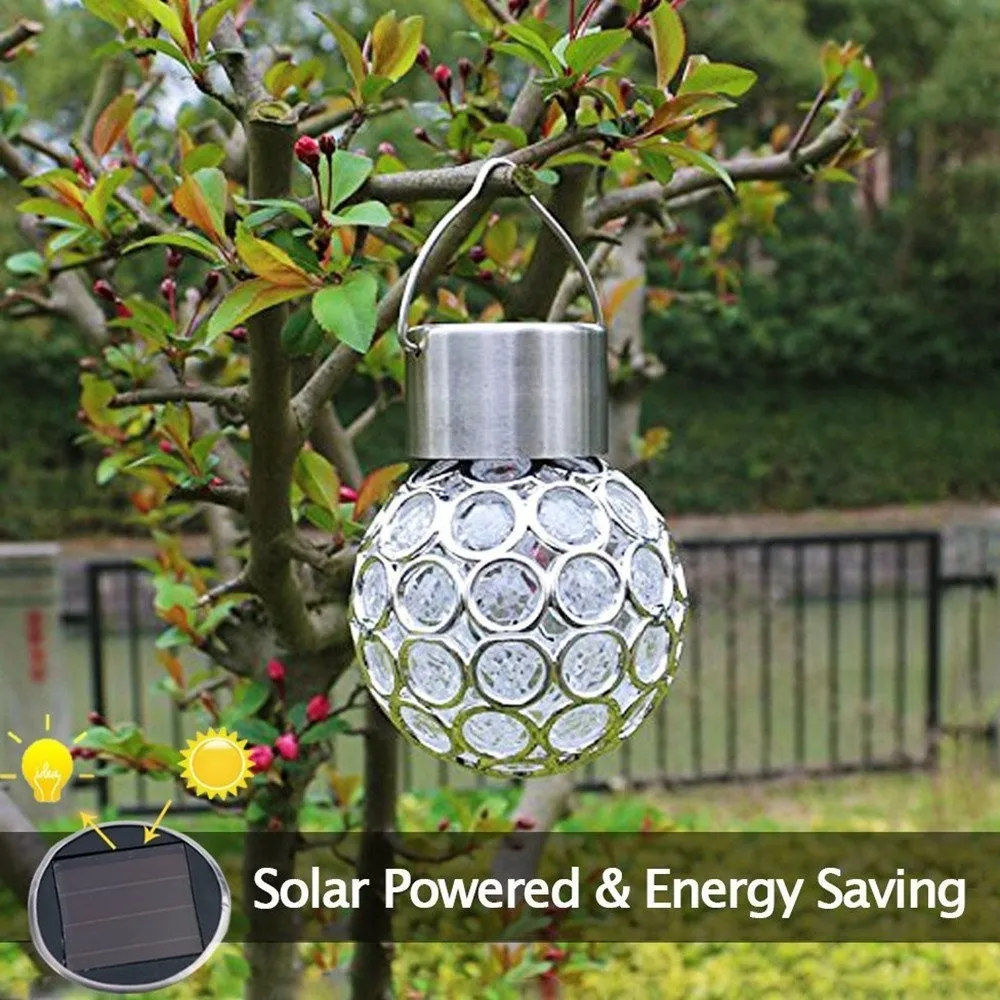 Glass Globe Solar Light Hanging Colorful/bright White Lamp Ball Light ...