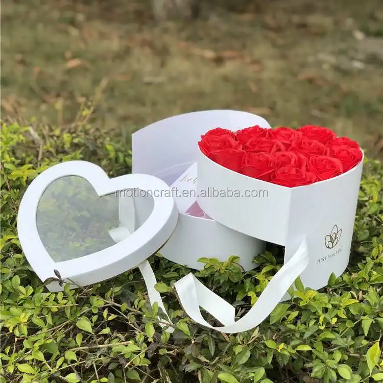 Heart Shaped Two Layers Flower Box,Box Flower Rose - Buy Box Flower ...