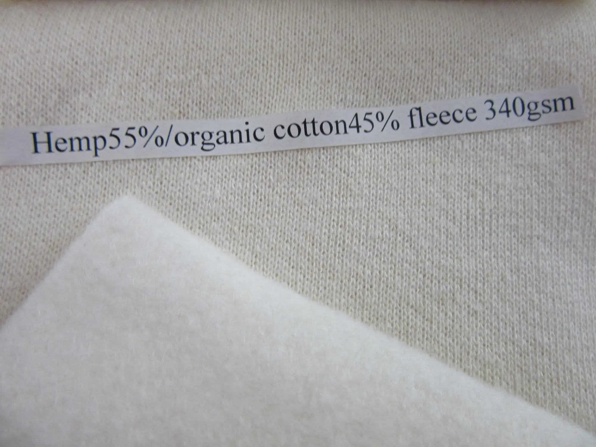 Eco Friendly 55% Hemp 45% Organic Cotton Knit Hemp Fleece Fabric For ...