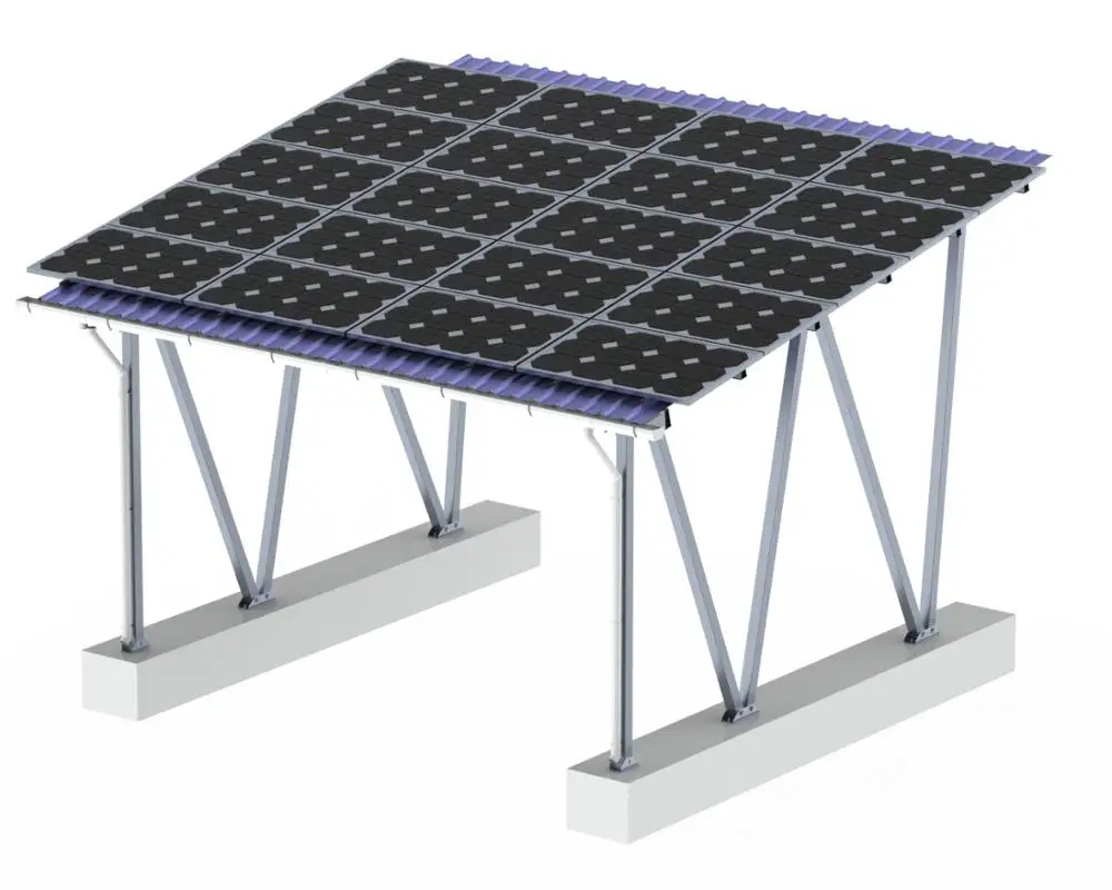 Waterproof Pv Mounting Solar Carport System Aluminum Solar Carpark ...