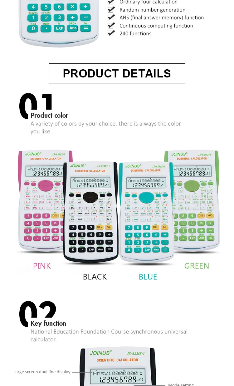 JOINUS Scientific Calculator - 240 Functions for Students