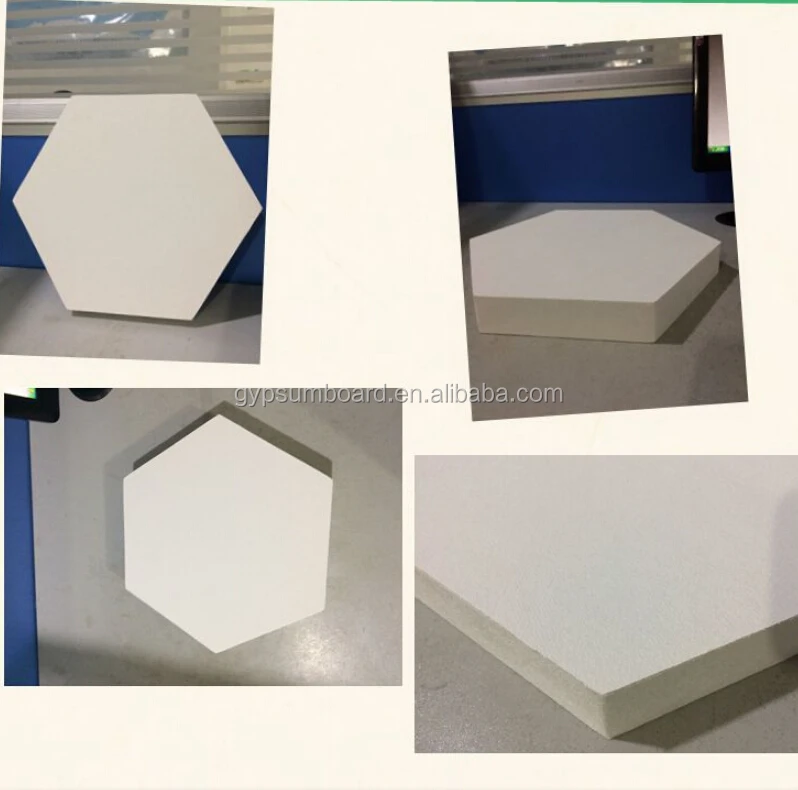 Hexagon shape suspended ceiling fiberglass ceiling tiles/acoustic ...