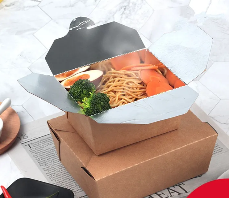 Disposable Insulated Kraft Paper Box - Perfect for Takeaway