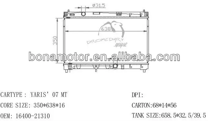 For Toyota Radiator 16400-21310,16400-21260 - Buy Radiator Pa66-gf30 ...