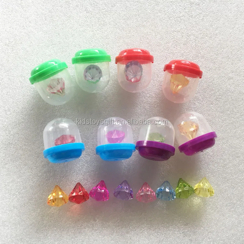 Cheaper Mini Plastic Coloful Diamond Toy,Small 1.1" Capsule For Vending ...