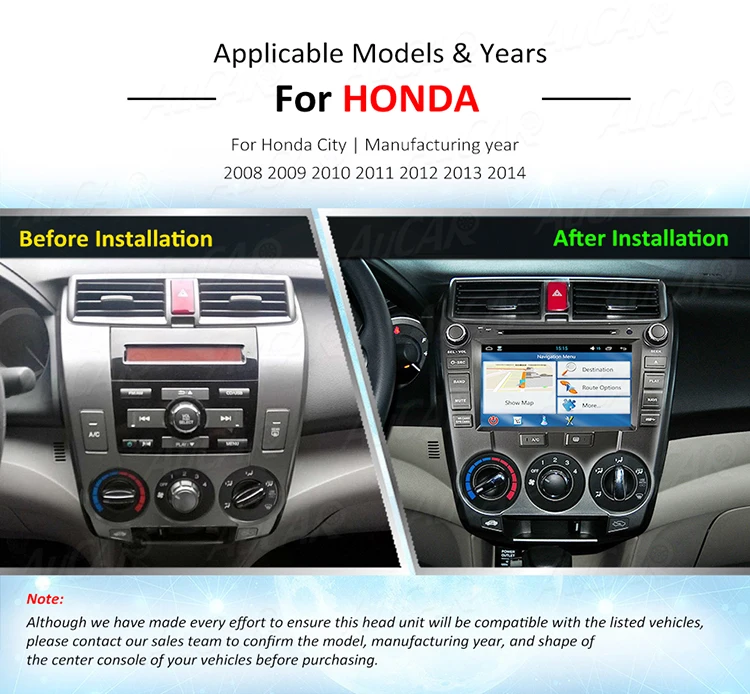 Honda city head unit replacement