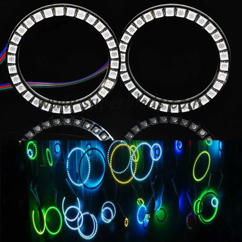 Rgb Full Circle Chasing Light 5v 5050 Smd Led Halo Rings 80mm 90mm ...