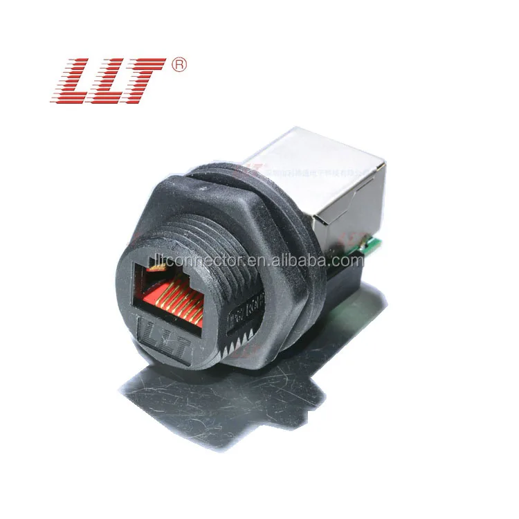 Llt M19 Rj45 Waterproof Connector Front Panel Mount Rj45 Socket - Buy ...