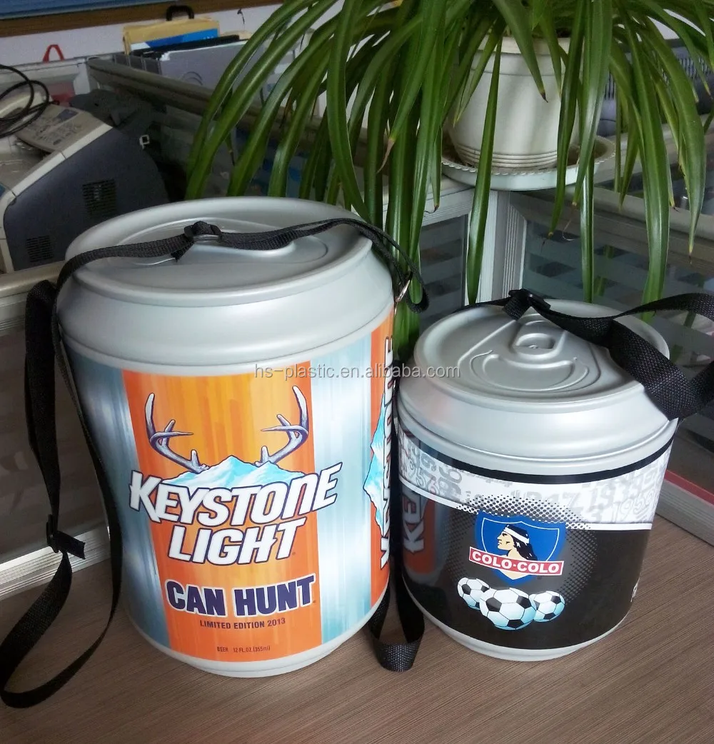 Hs Plastic Ice Cooler 3.8L Ice Chest Round Can Cooler Box with Belt(1 ...