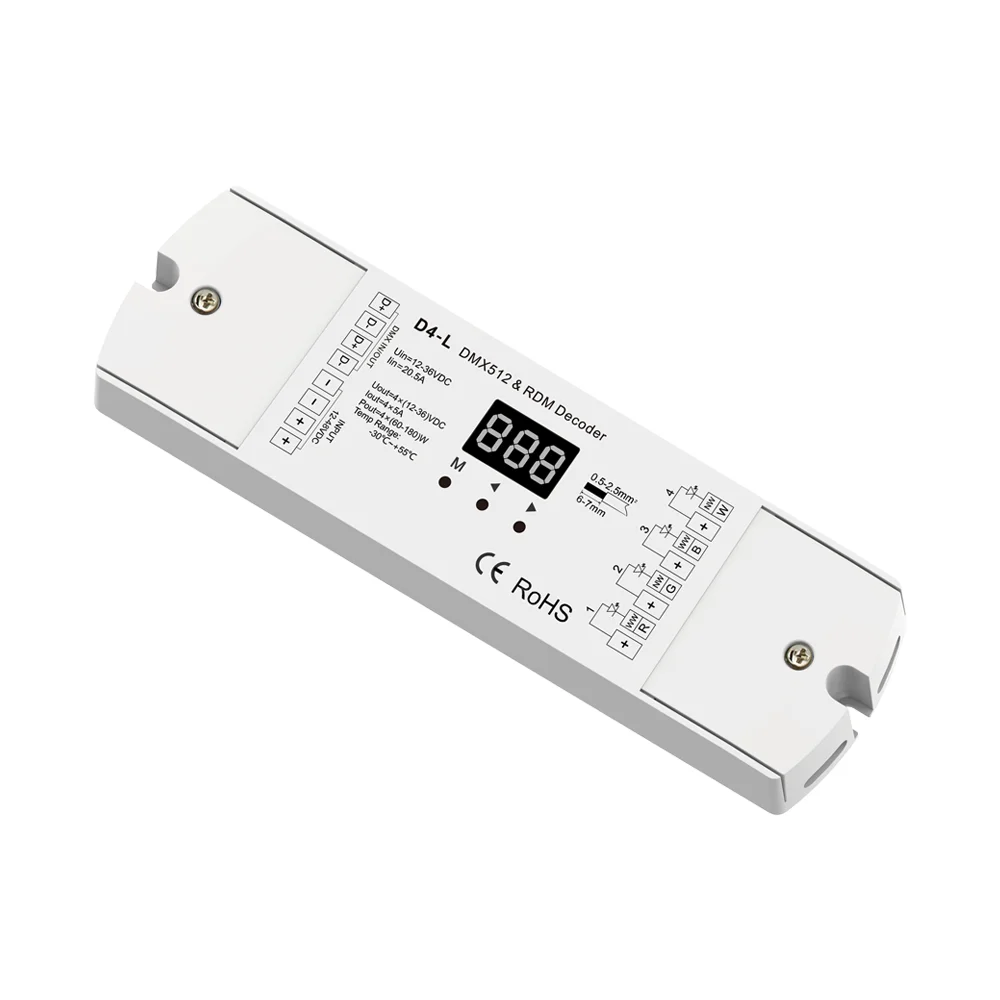 Skydance D4-l Dmx512 Led Controller 4 Channels Constant Voltage 12 ...