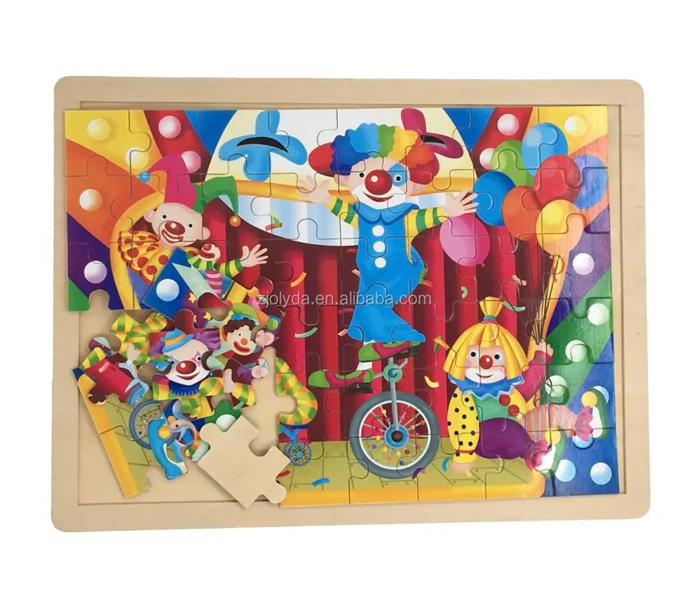 Happy Circus Wooden Clown 2D Puzzle - Eco-Friendly Fun