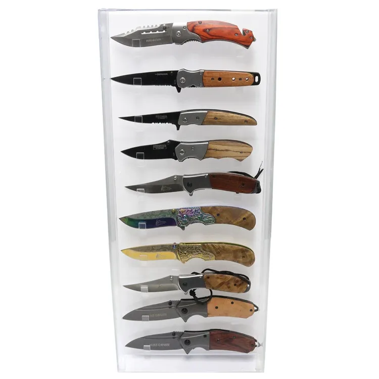 Led Illuminated Plexiglass Knife Display Rack Acrylic Blades Knives ...