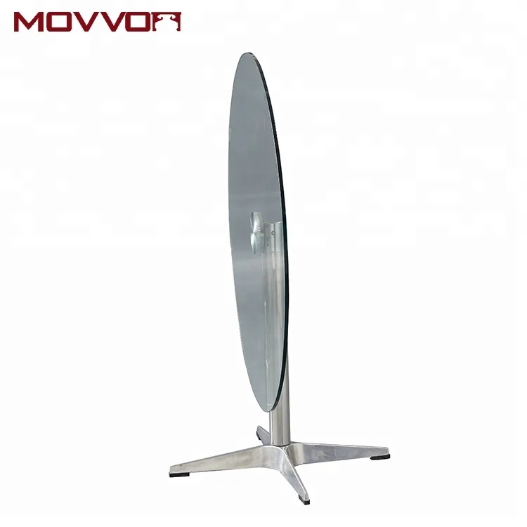 Aluminium Base Folding Round Glass Top Dining Table For Small Spaces ...