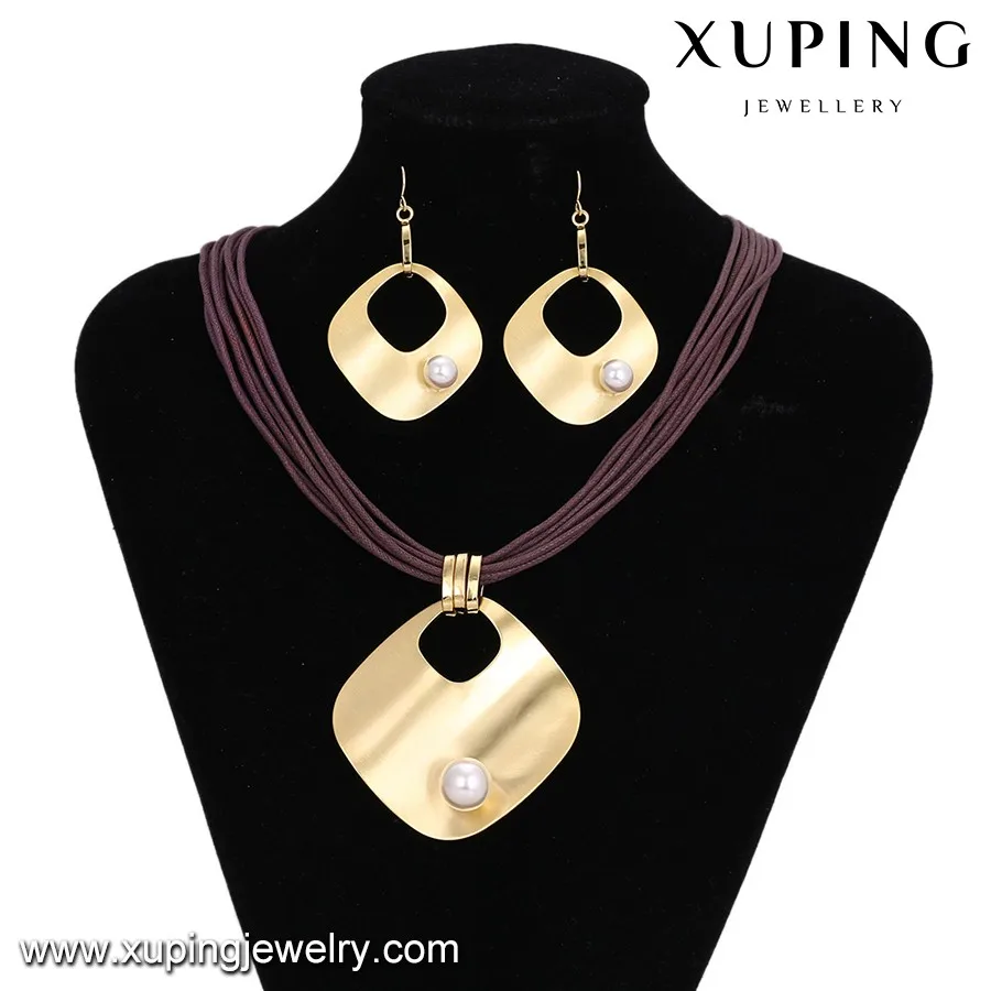 Set-23 Xuping Bisuteria 2 Piece Artificial Set Jewellery 24k Gold ...