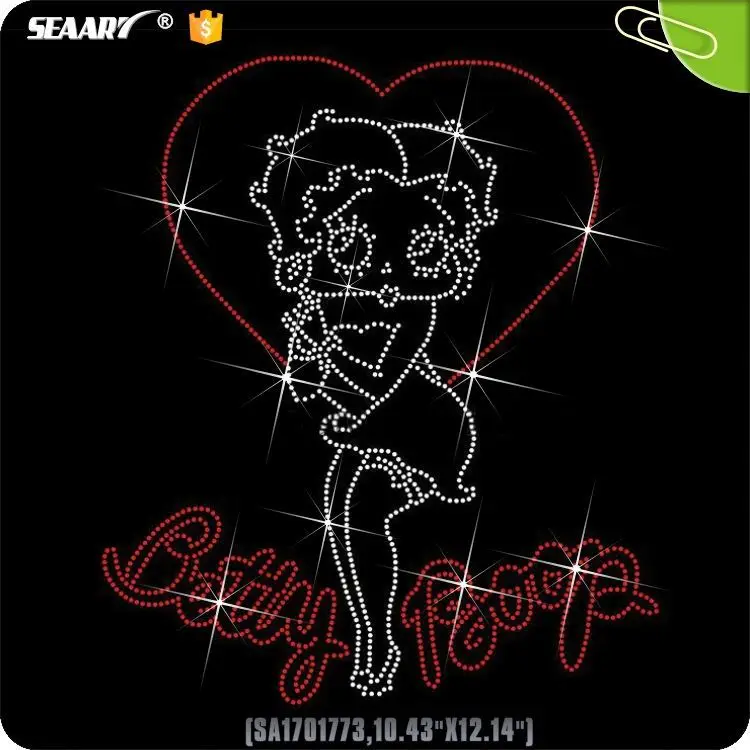 Betty Boop Rhinestone Iron On Transfers For T-shirt - Buy Rhinestone ...