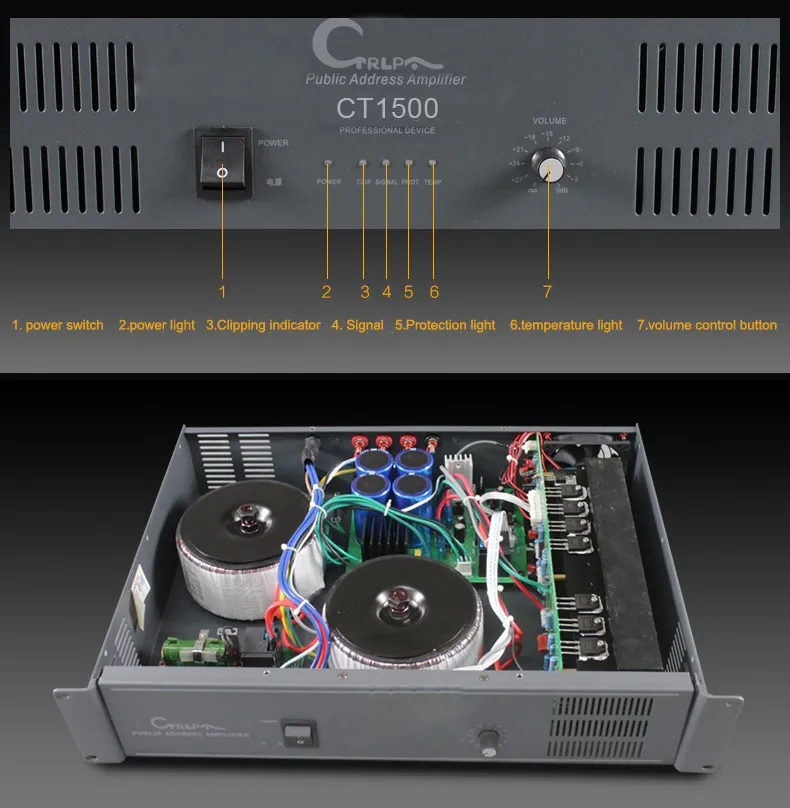 CT1000 Power Amplifier - 1000w Analog PA System for OEM