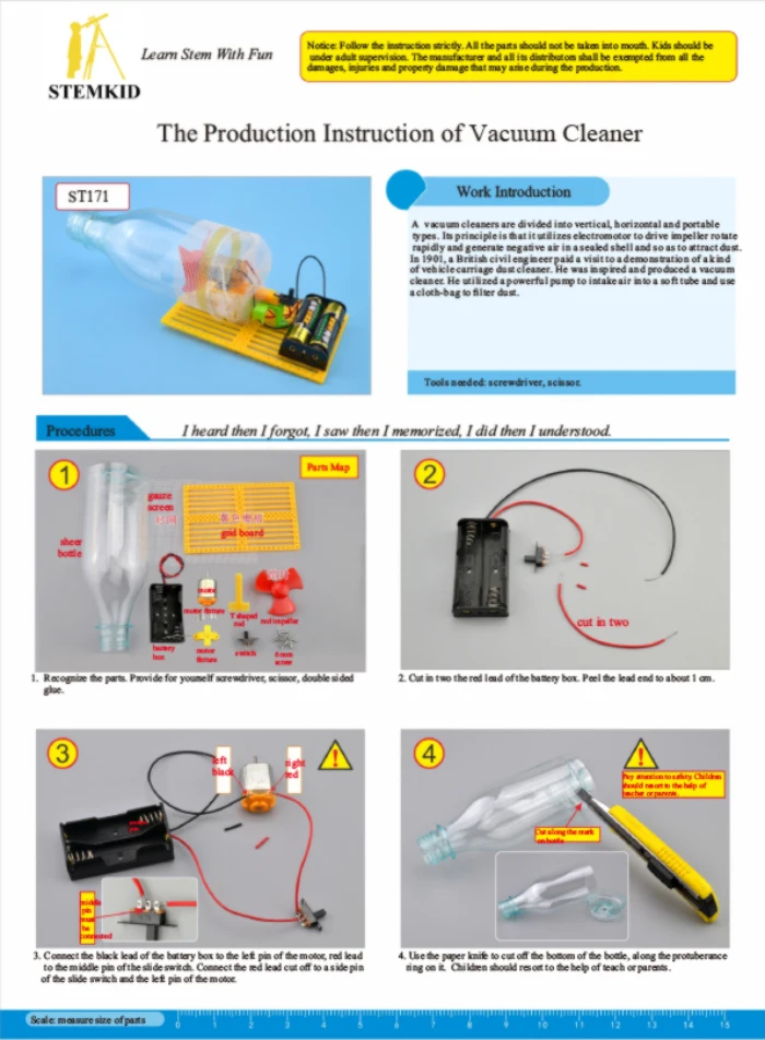 Diy Kids Invention Educational Toys Vacuum Cleaner Toys Children ...
