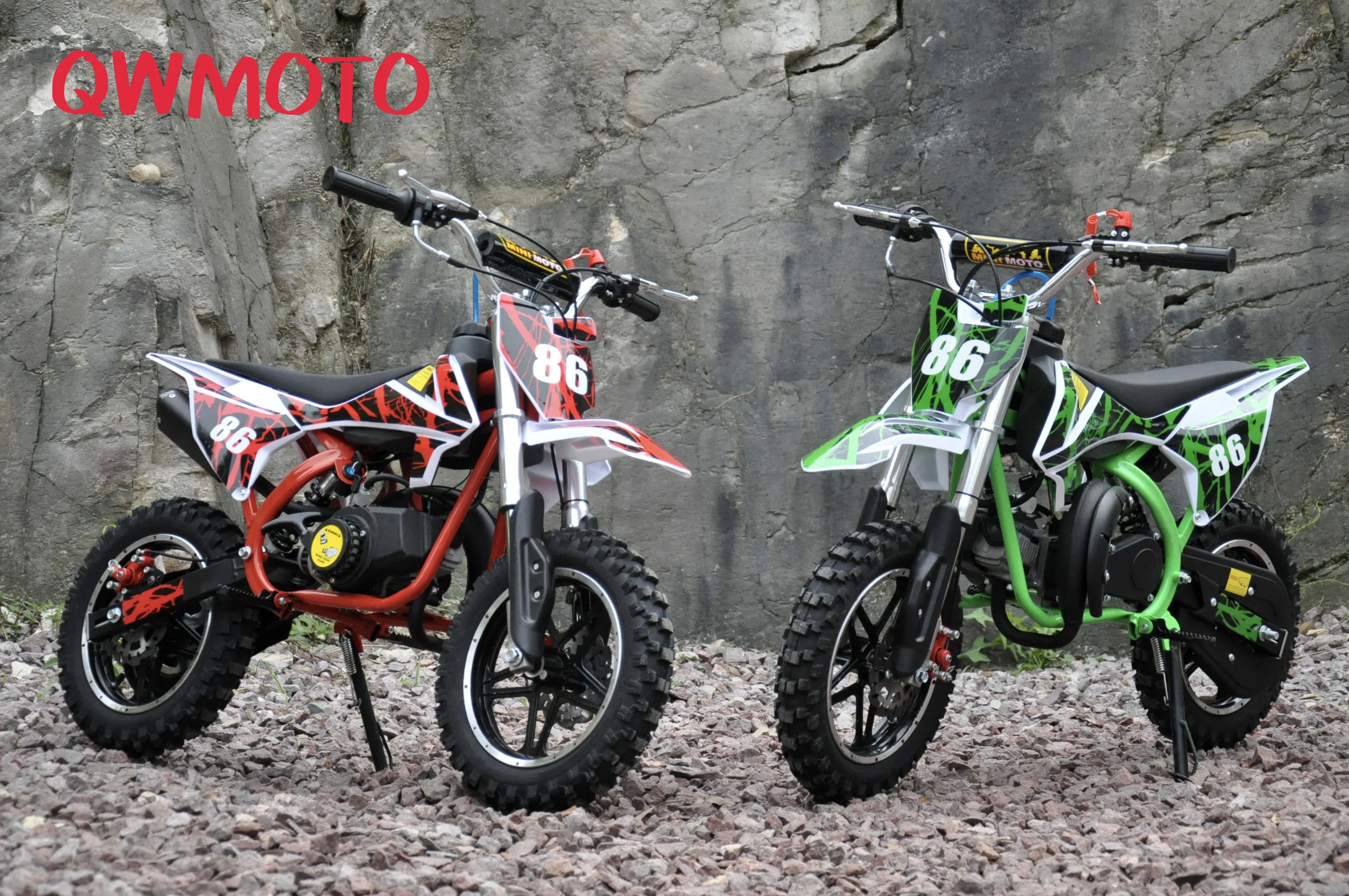 Qwmoto 2019 New 2-strokes Mini Dirt Bike 50cc Pull/electric Start 49cc ...