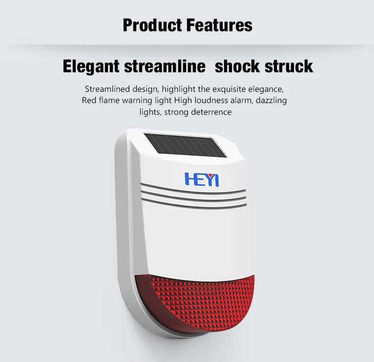 HEYI-6107S Anti Theft Sound Strobe Light Siren Live Alarm