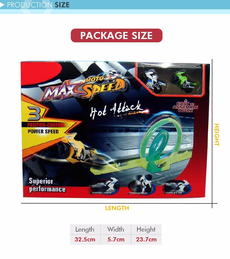 Plastic High Speed Friction Motorcycle Race Track Rail Set Toy - Buy ...