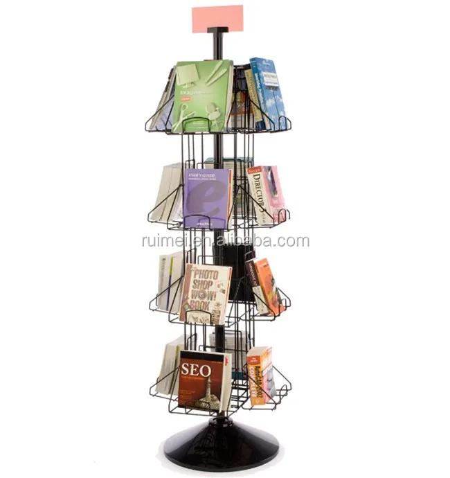 4-tier Metal Rotating Comic Book Display Rack - Buy Comic Book Display ...