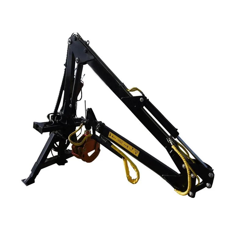 Hydraulic Crane - Log Grapple - Small Wood Timber Station Crane