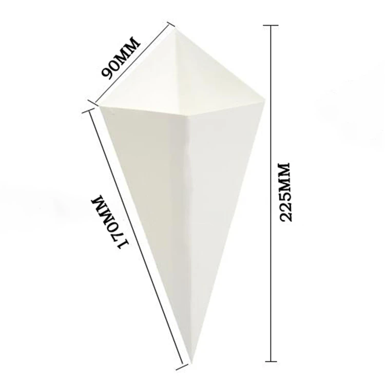 Plain White Cardboard Paper Food Packaging Cone Box - Buy Food ...