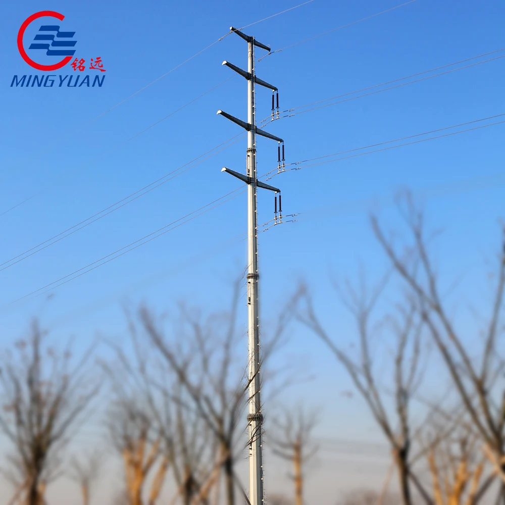 69kv Utility Galvanized Electric Steel Pole For Outside Transmission ...