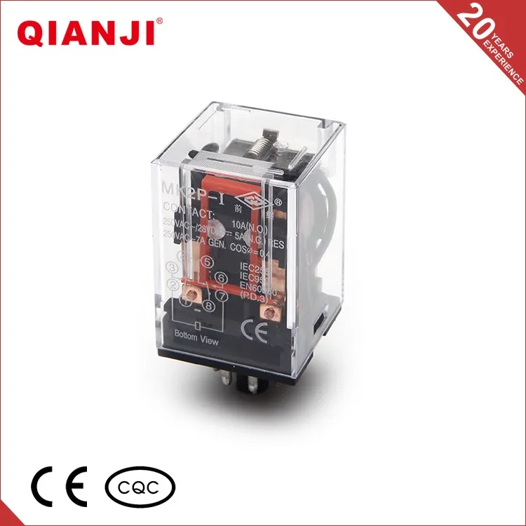 Qianji 10a 8 Pin Mini Relay 12v Intermediate Socket Multifunctional ...