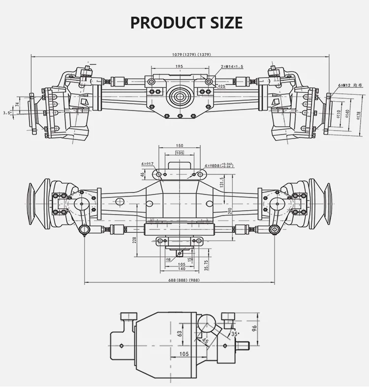 184 Front Axle 18-30 Hp Four-wheel Driving Tractor Front Axle - Buy 18 ...