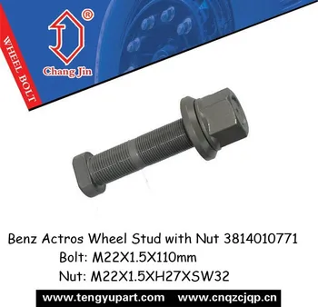 Benz Actros Wheel Stud With Nut 3814010771 - Buy Benz Actros Wheel Stud ...