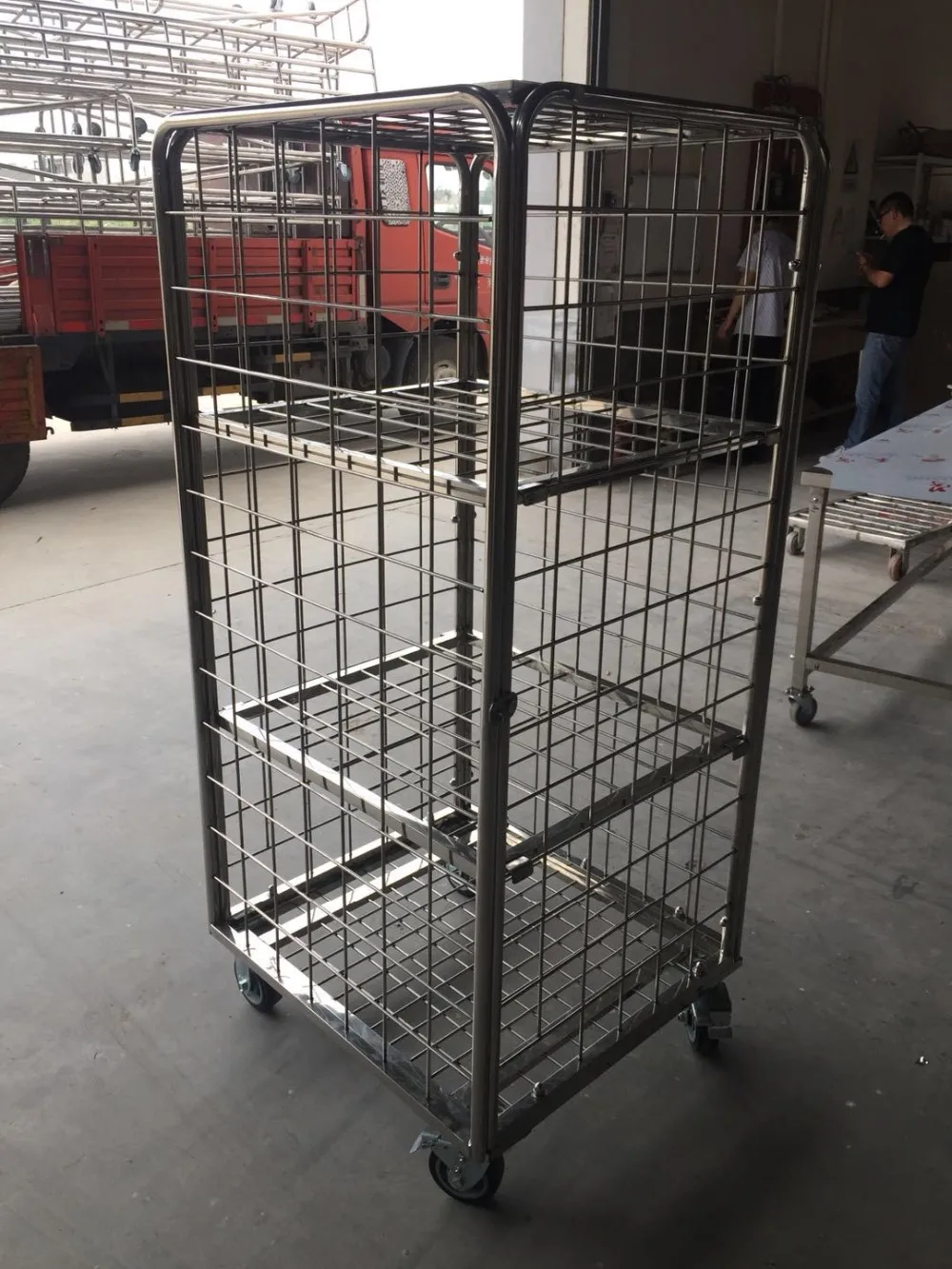 Stainless Steel Laundry Cage Trolley - 9L Capacity