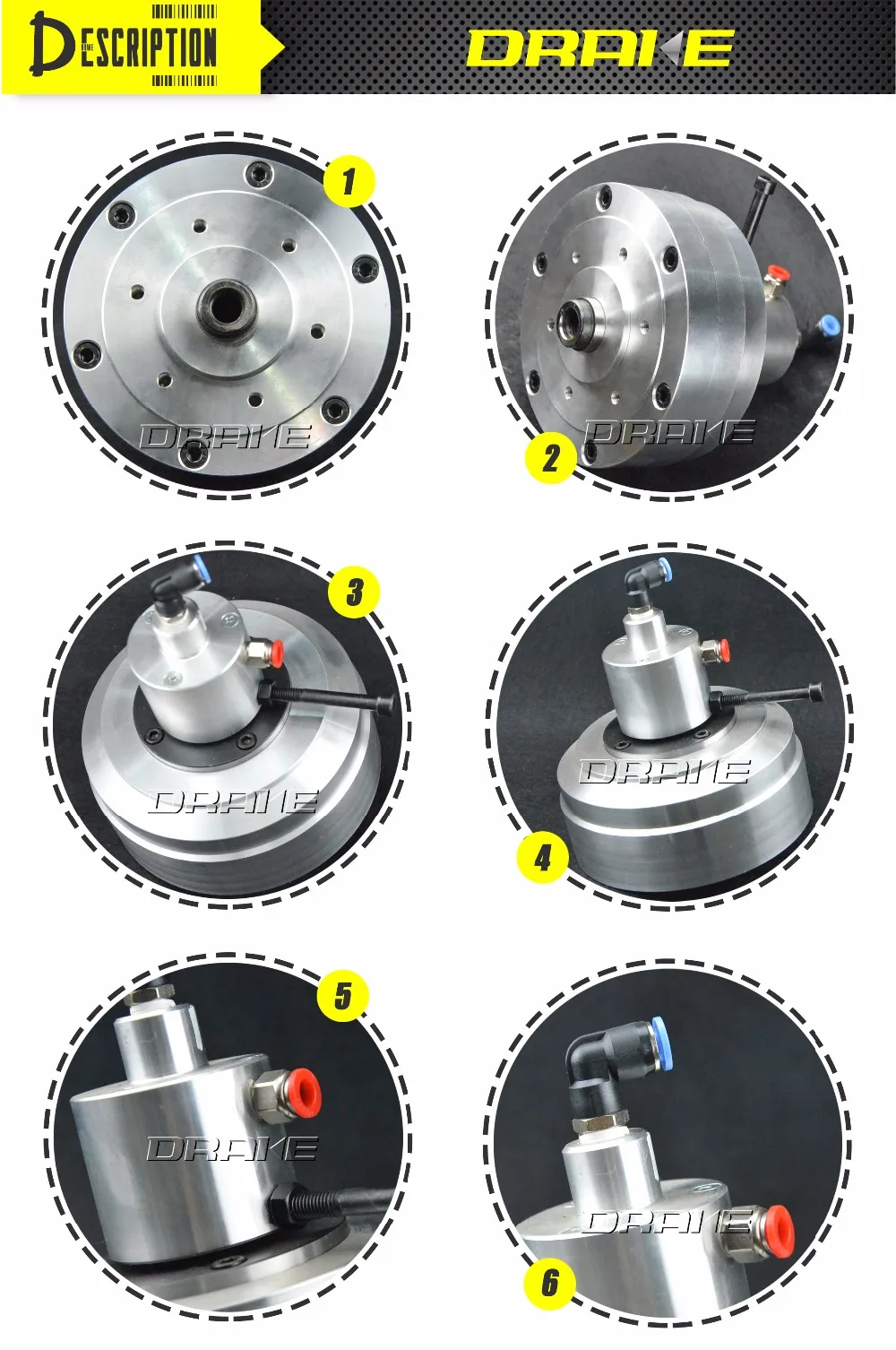 Open-center Rotary Quick Clamp Chuck Air Cylinders For Spindle Flat Bed ...
