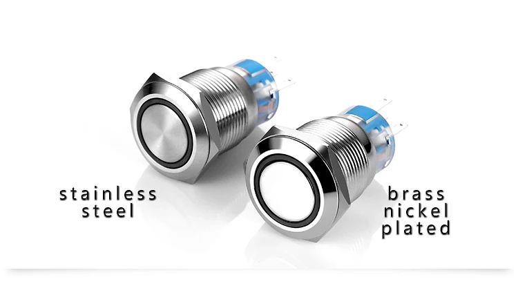 Chnfuneton 19mm Double Throw 2 Pins Momentary Push Button Switches Pole ...