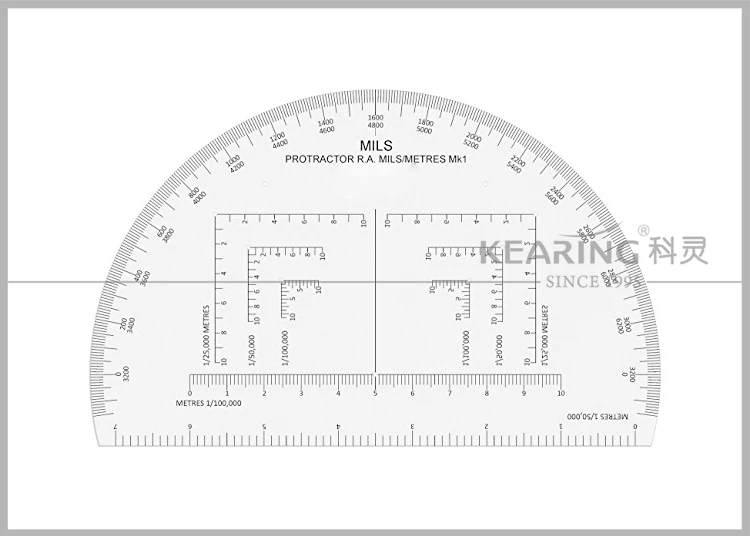 Accurate 11" Ra Mils Map Reading Military Protractor - Nato Approved# ...